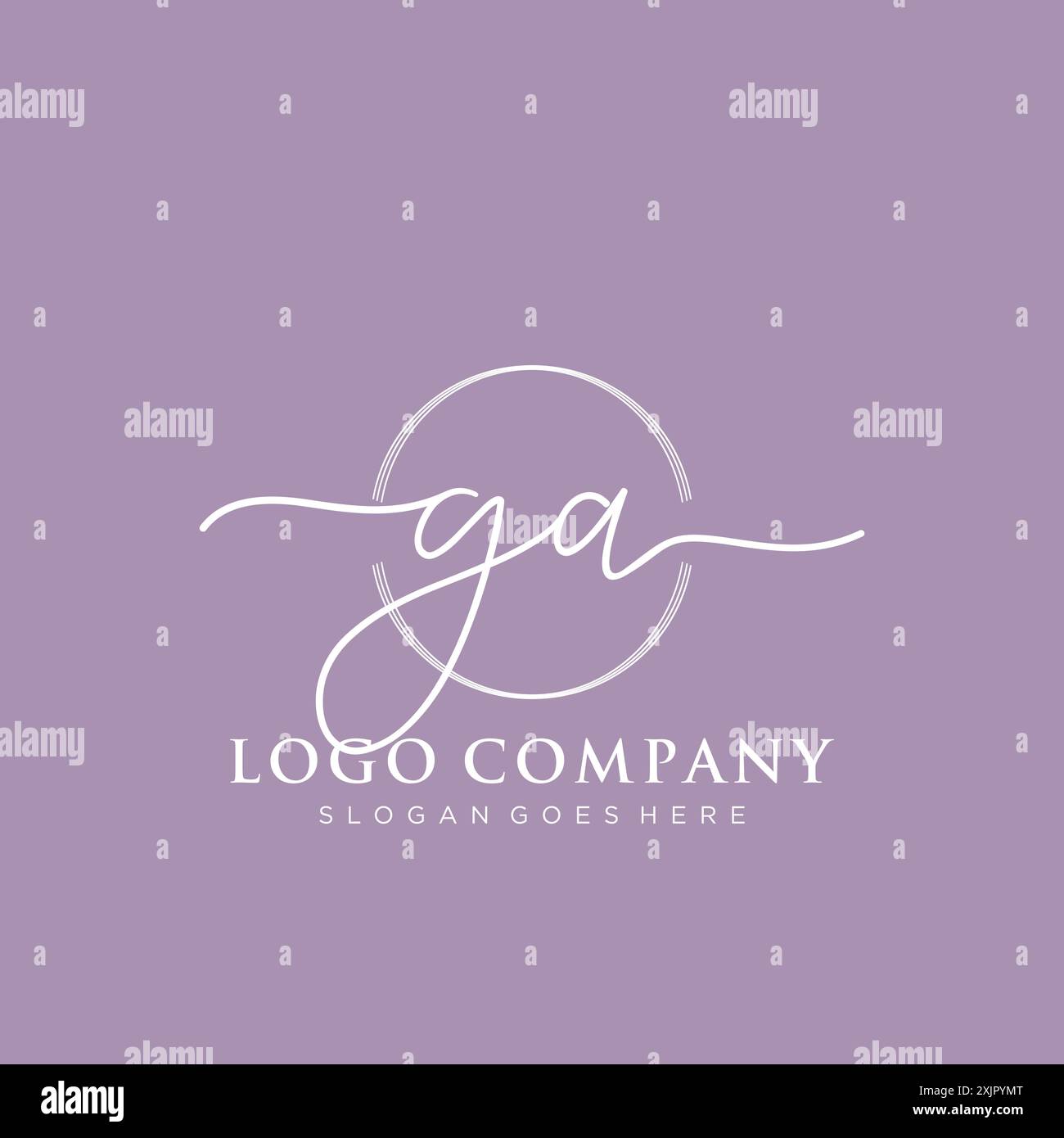 GA Initial handwriting with brush circle logo Stock Vector Image & Art ...