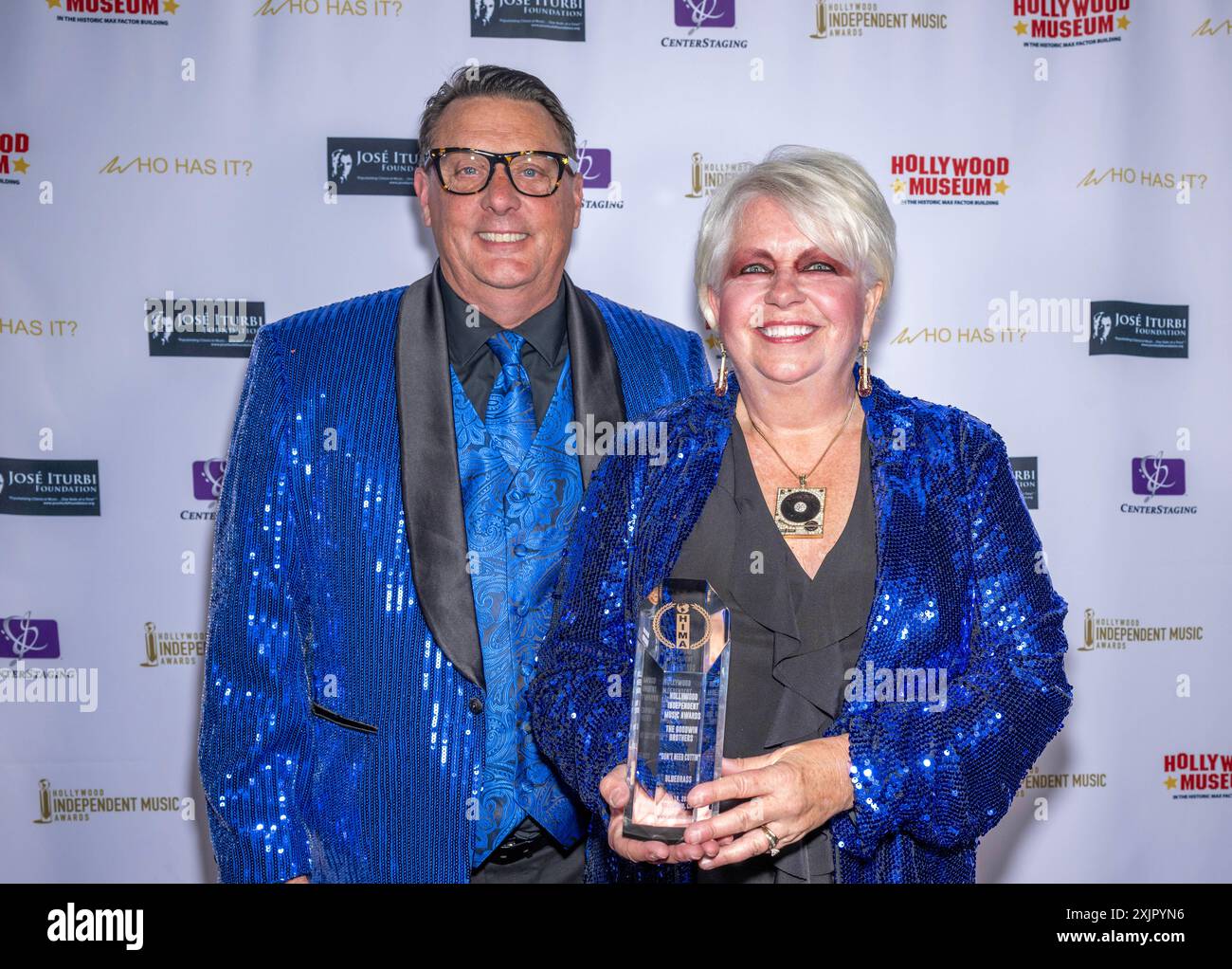 Los Angeles, USA. 18th July, 2024. Musicians Renee and Warren Cobb ...
