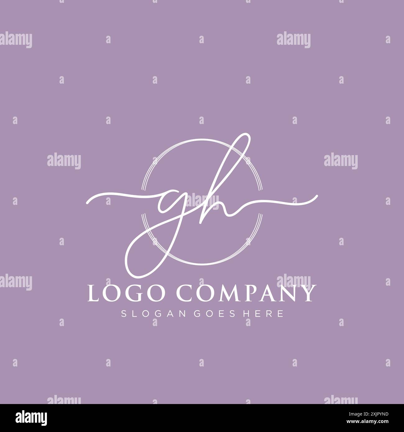 GH Initial handwriting with brush circle logo Stock Vector Image & Art ...