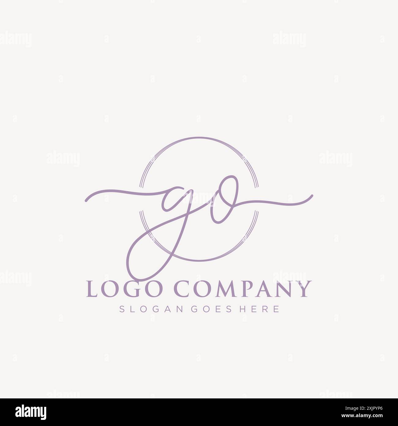 GO Initial handwriting with brush circle logo Stock Vector Image & Art ...