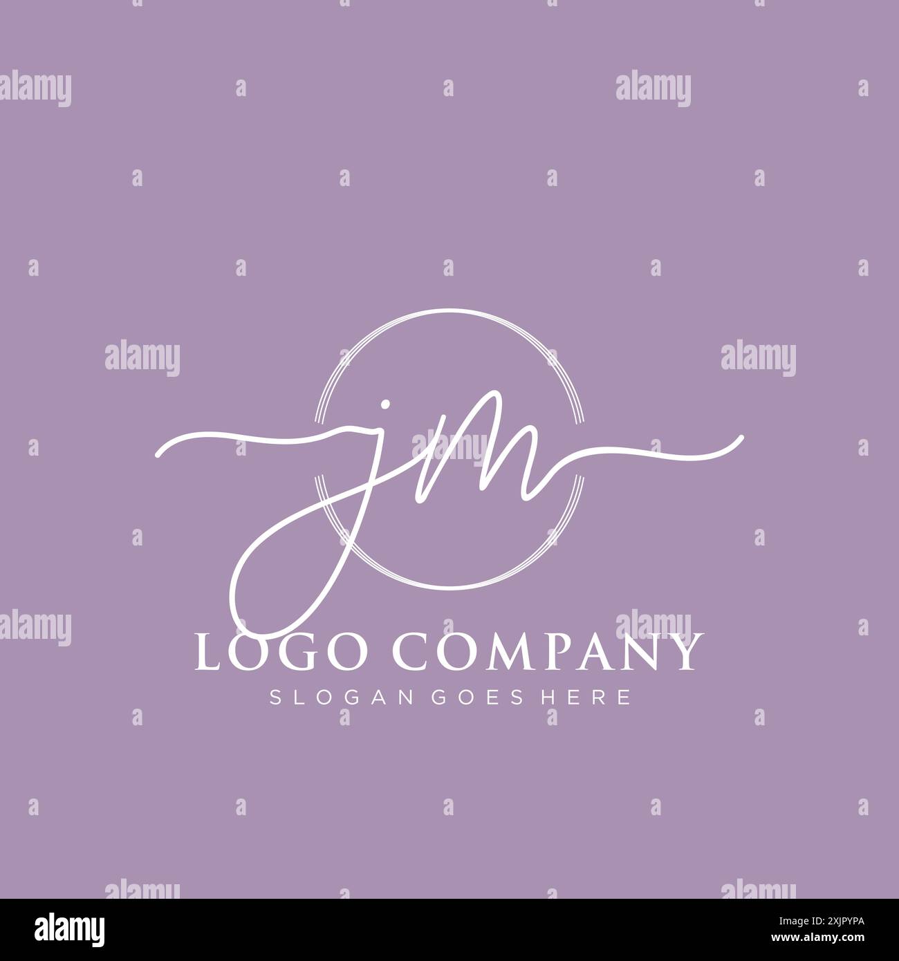 JM Initial handwriting with brush circle logo Stock Vector Image & Art ...