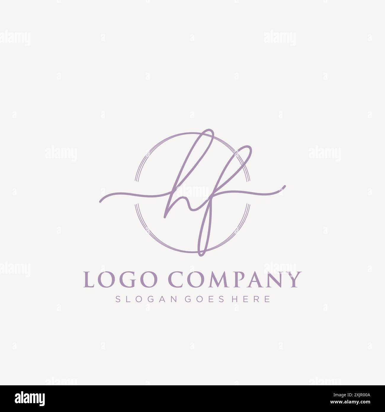 HF Initial handwriting with brush circle logo Stock Vector Image & Art ...
