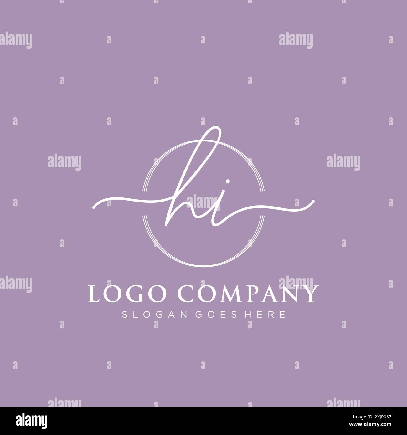 HI Initial handwriting with brush circle logo Stock Vector Image & Art ...