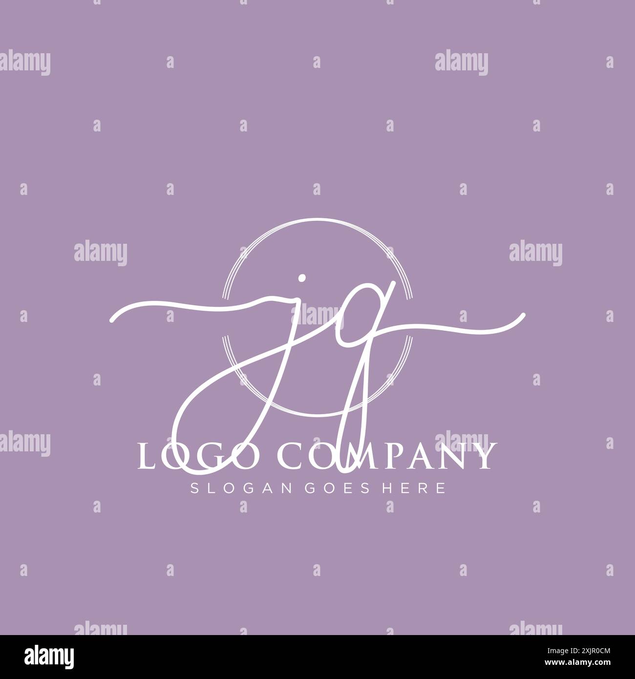 JQ Initial handwriting with brush circle logo Stock Vector Image & Art ...