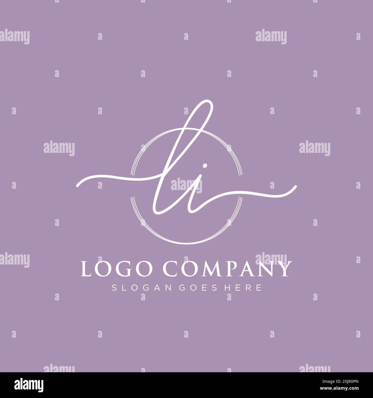 LI Initial handwriting with brush circle logo Stock Vector Image & Art ...