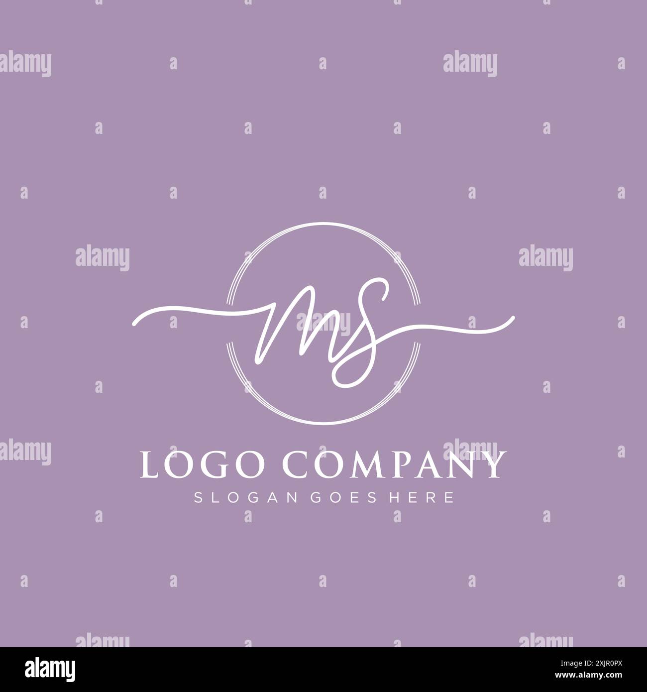 MS Initial handwriting with brush circle logo Stock Vector Image & Art ...