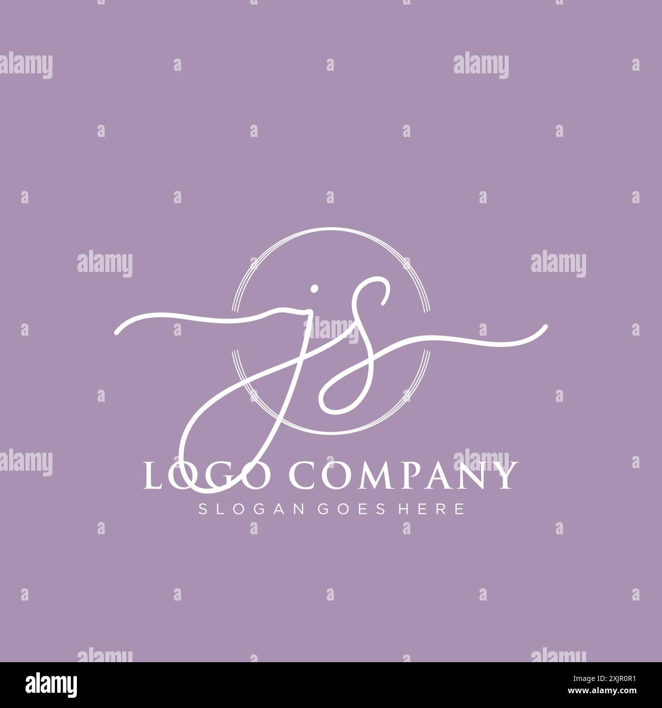 JS Initial handwriting with brush circle logo Stock Vector Image & Art ...