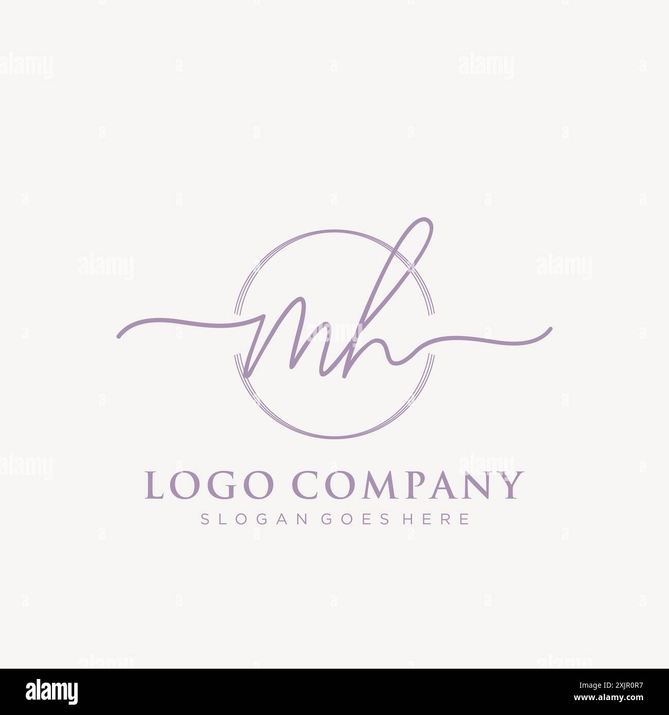 MH Initial handwriting with brush circle logo Stock Vector Image & Art ...