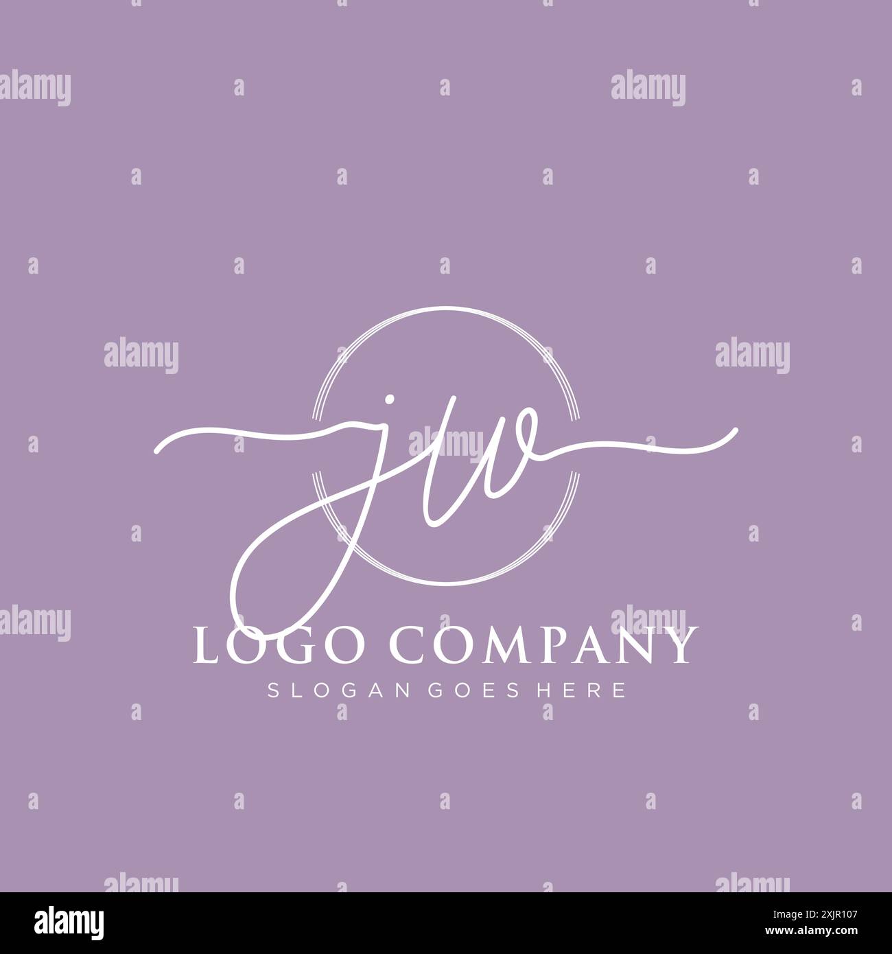 JW Initial handwriting with brush circle logo Stock Vector Image & Art ...