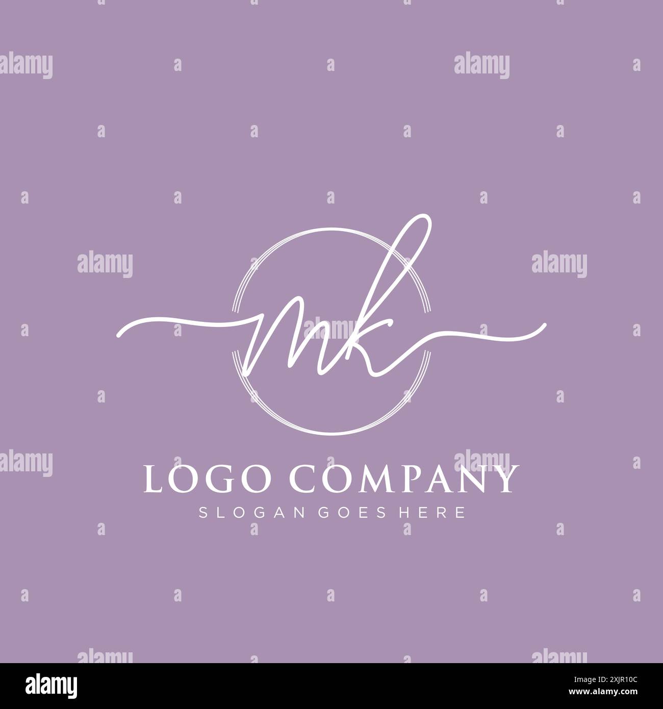 MK Initial handwriting with brush circle logo Stock Vector Image & Art ...
