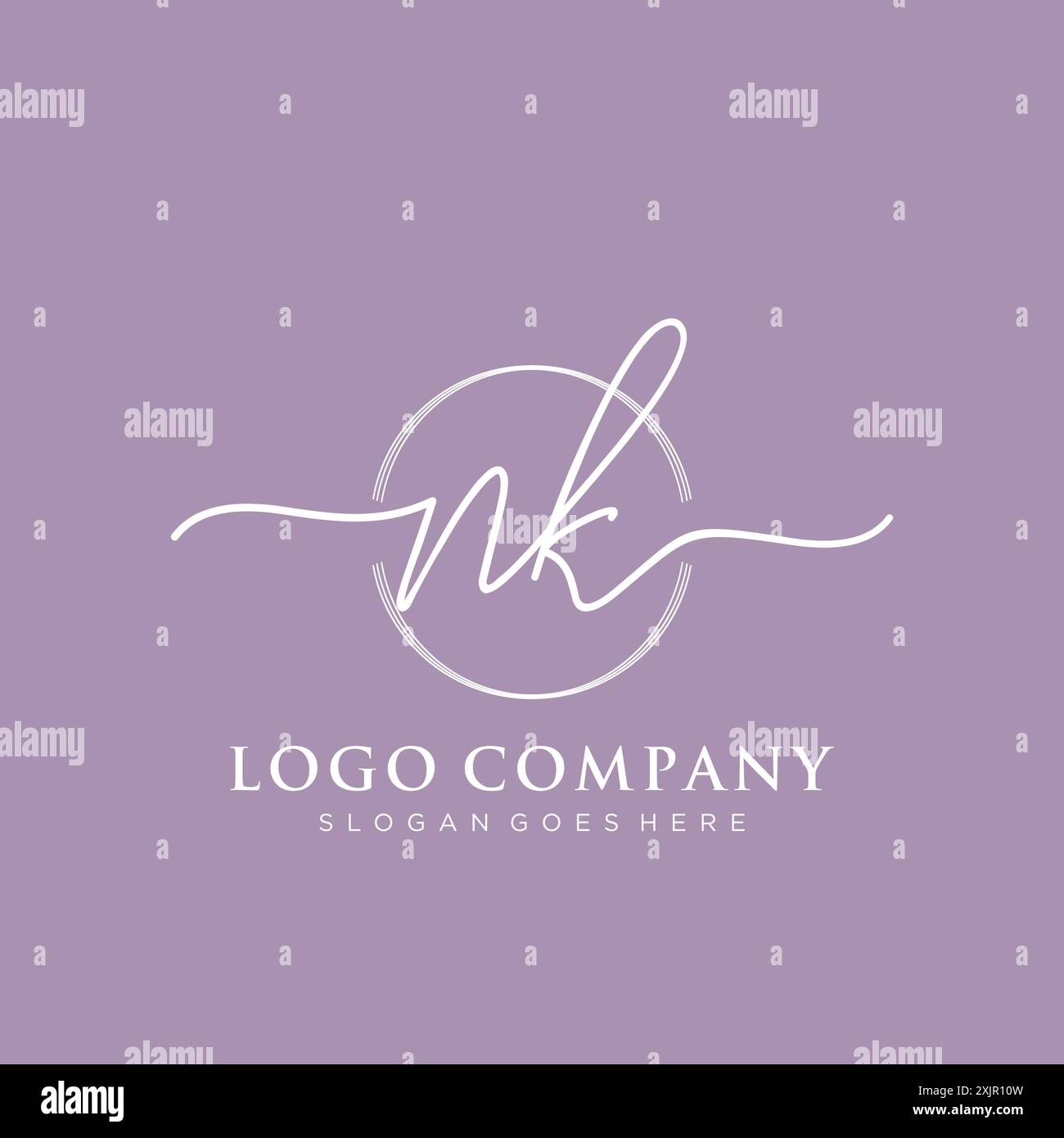 NK Initial handwriting with brush circle logo Stock Vector Image & Art ...