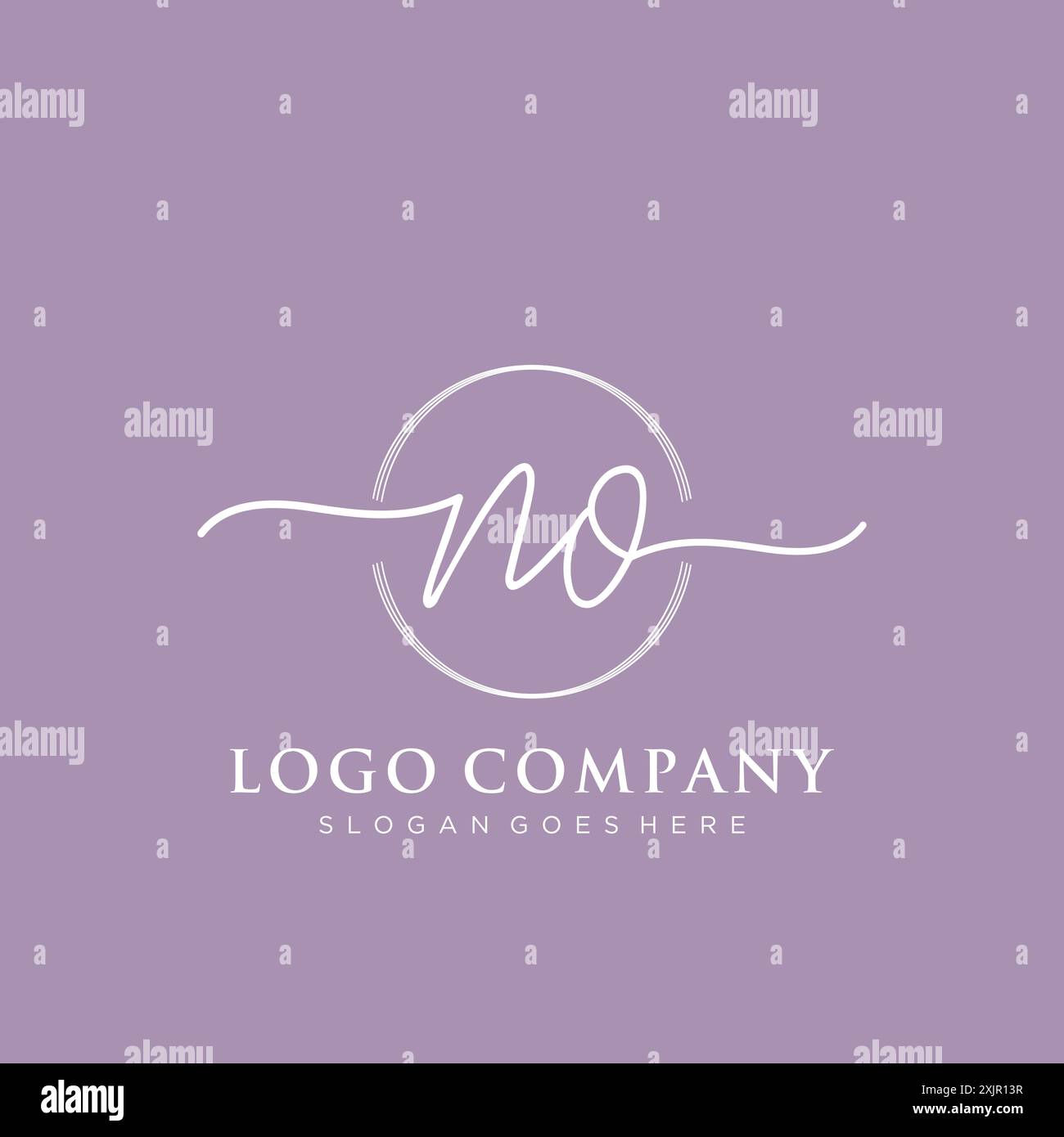 NO Initial handwriting with brush circle logo Stock Vector Image & Art ...