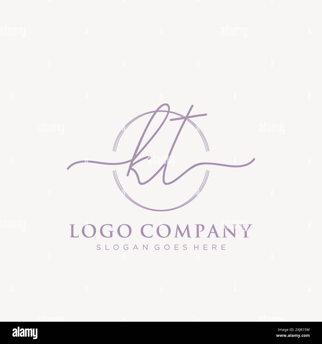 KT Initial handwriting with brush circle logo Stock Vector Image & Art ...