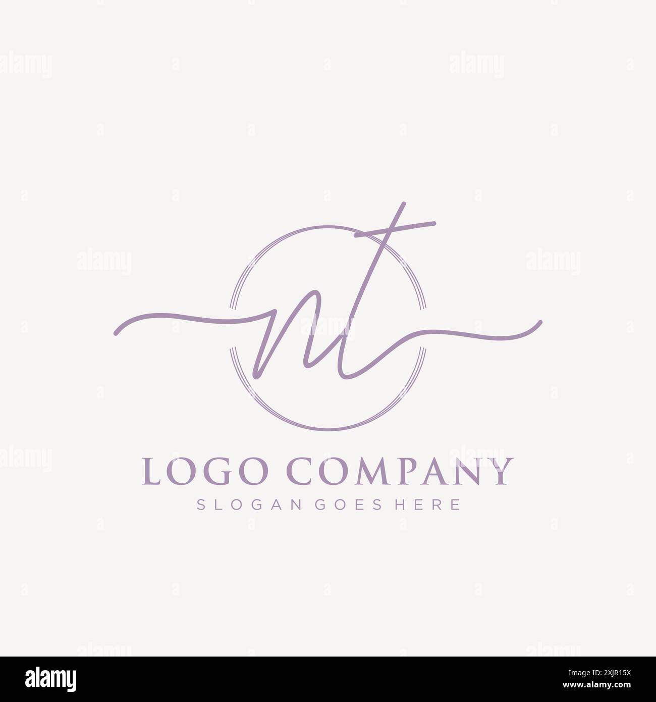 NT Initial handwriting with brush circle logo Stock Vector Image & Art ...