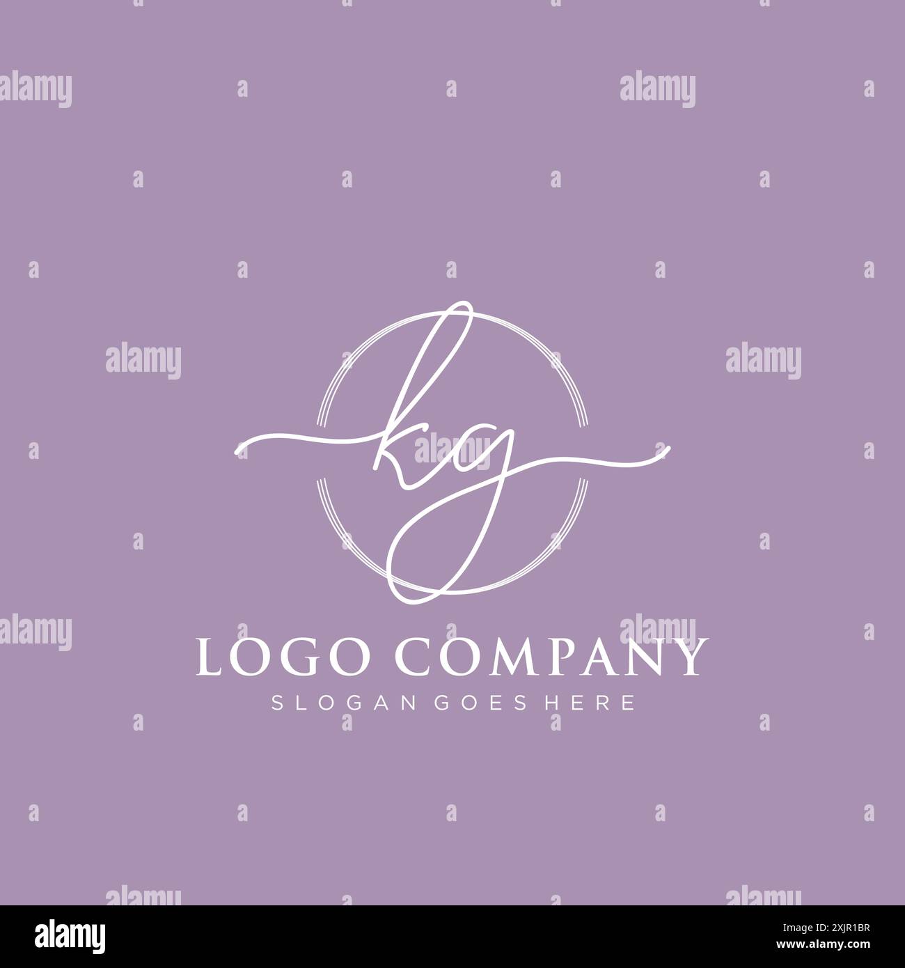 KG Initial handwriting with brush circle logo Stock Vector Image & Art ...