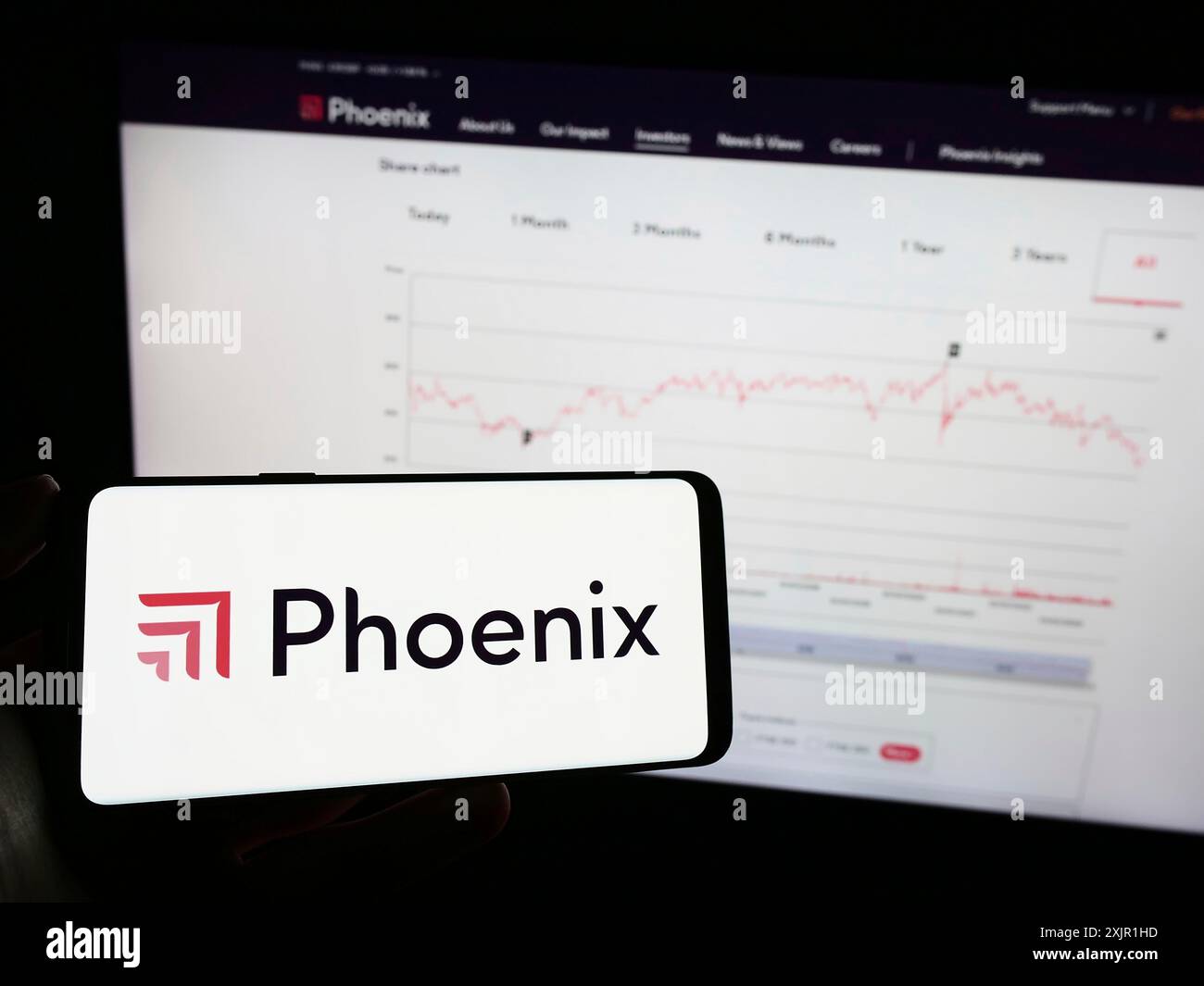 Stuttgart, Germany, 11-17-2023: Person holding mobile phone with logo ...