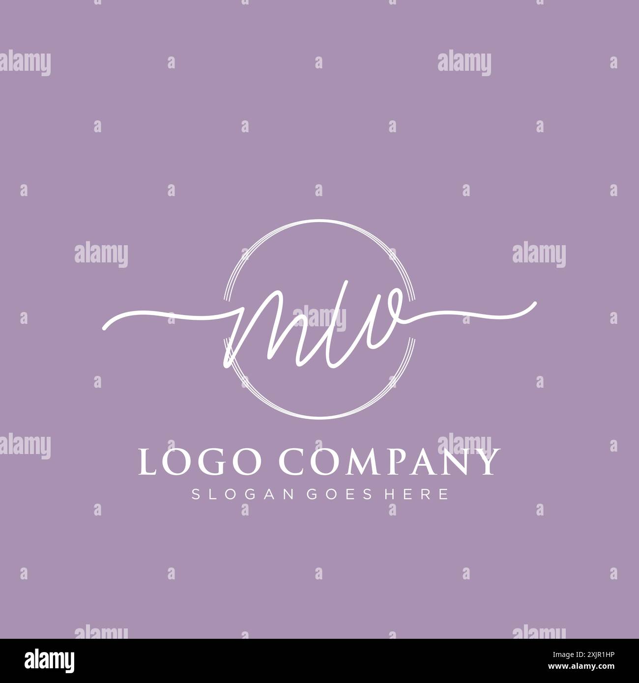 MW Initial handwriting with brush circle logo Stock Vector Image & Art ...