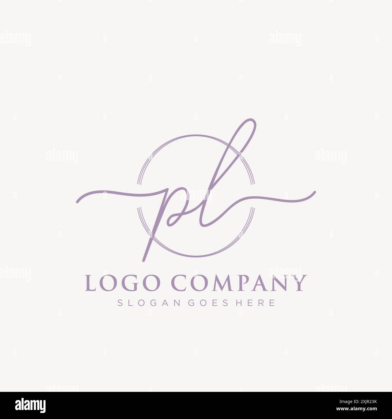 PL Initial handwriting with brush circle logo Stock Vector Image & Art ...