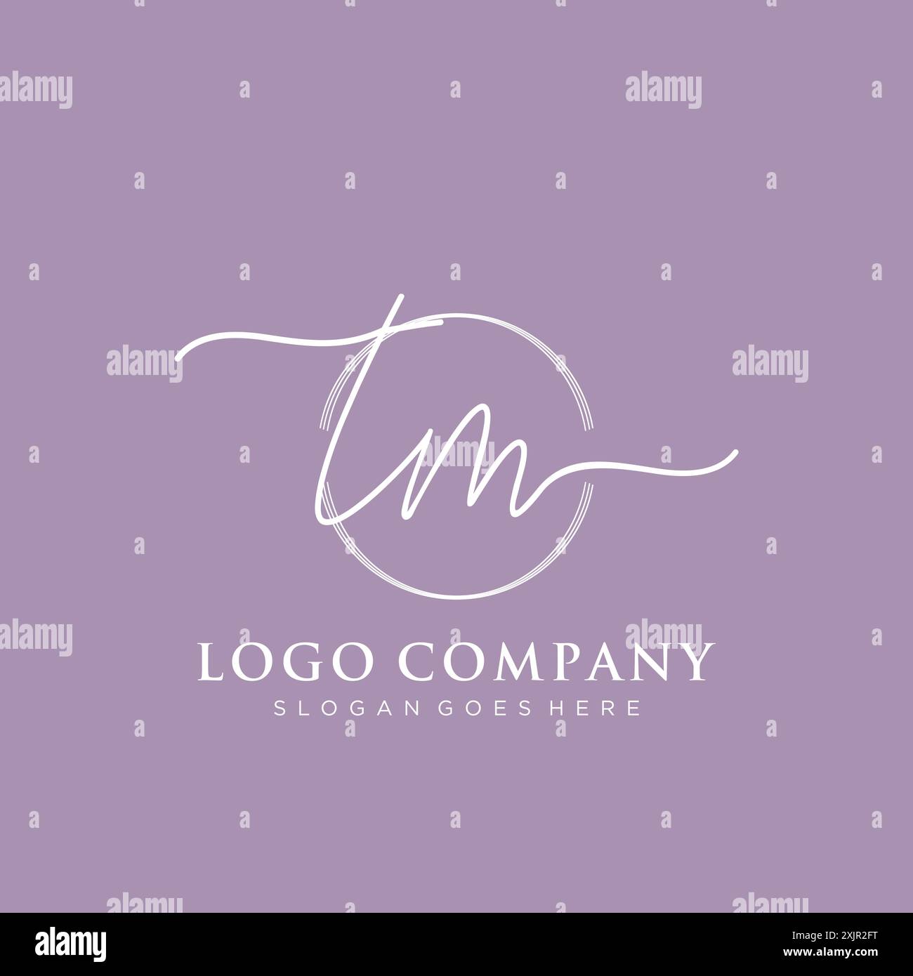 TM Initial handwriting with brush circle logo Stock Vector Image & Art ...