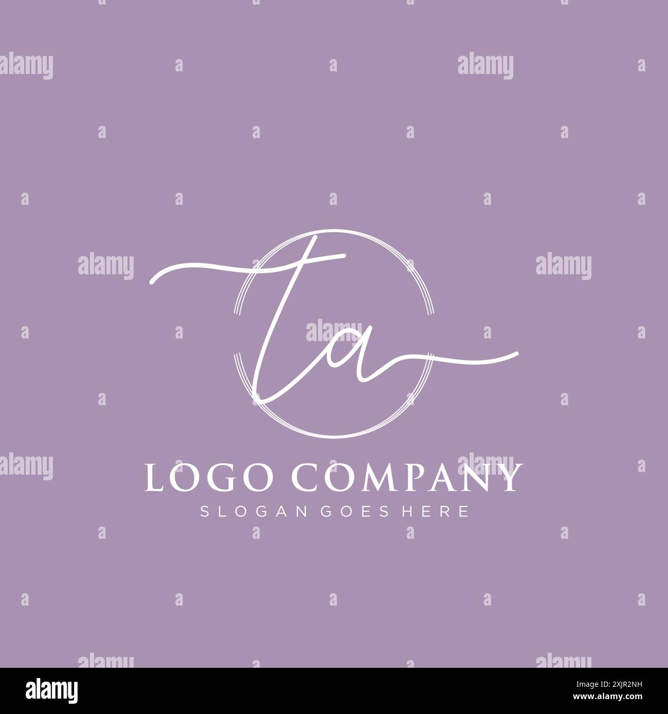 TA Initial handwriting with brush circle logo Stock Vector Image & Art ...