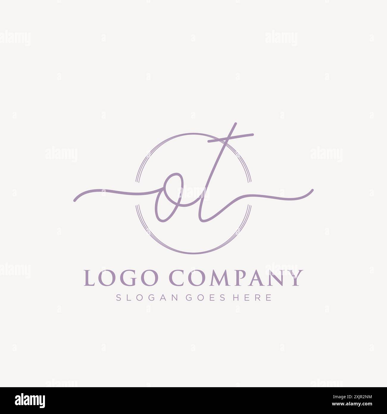 OT Initial handwriting with brush circle logo Stock Vector Image & Art ...