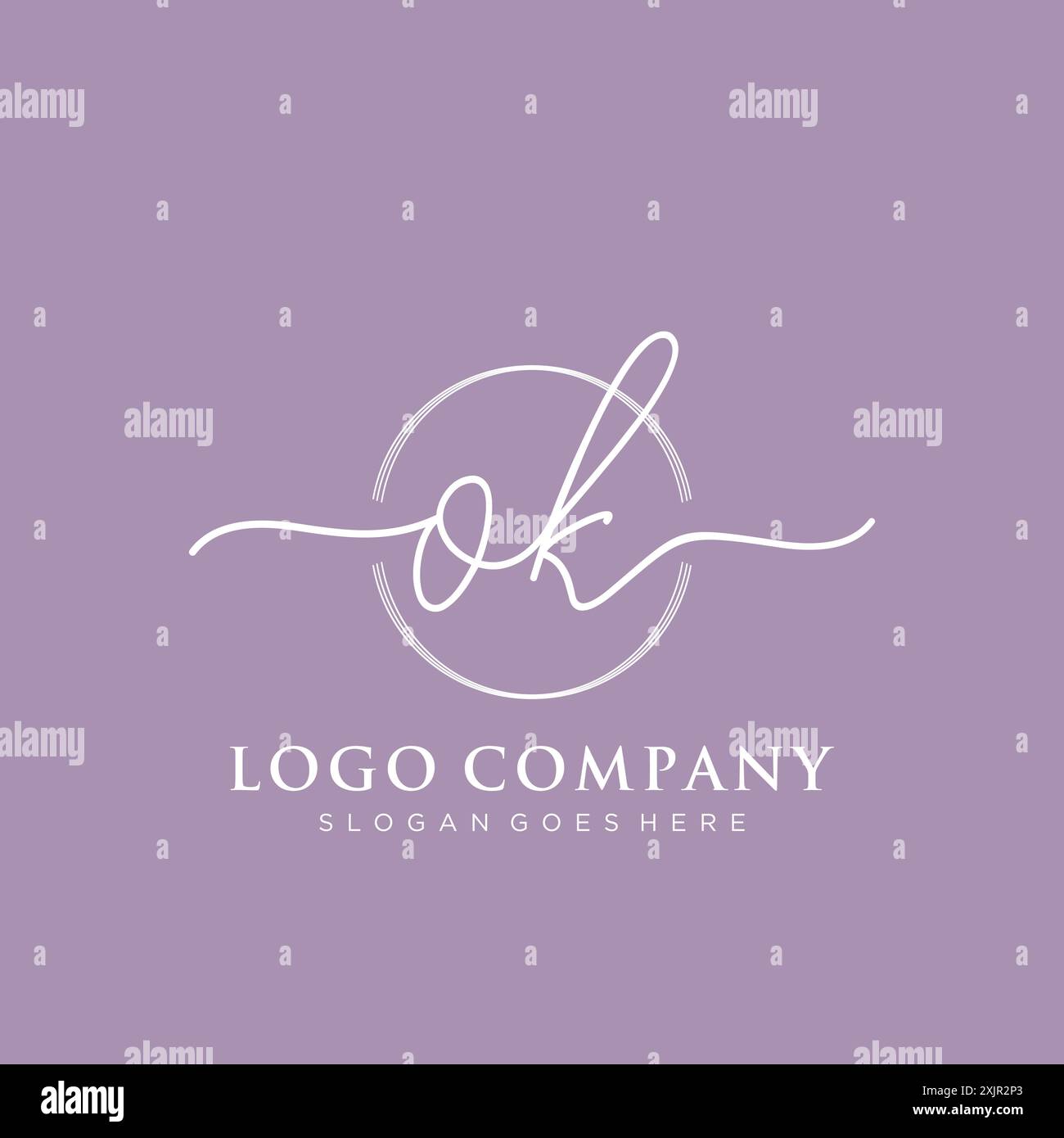 OK Initial handwriting with brush circle logo Stock Vector Image & Art ...