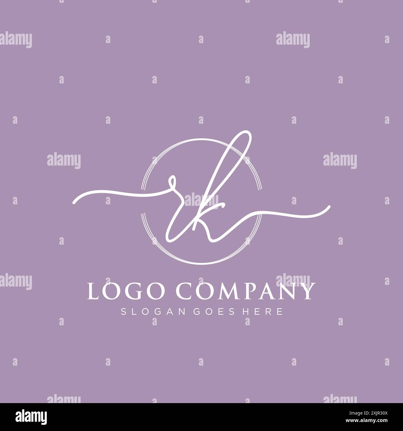 RK Initial handwriting with brush circle logo Stock Vector Image & Art ...