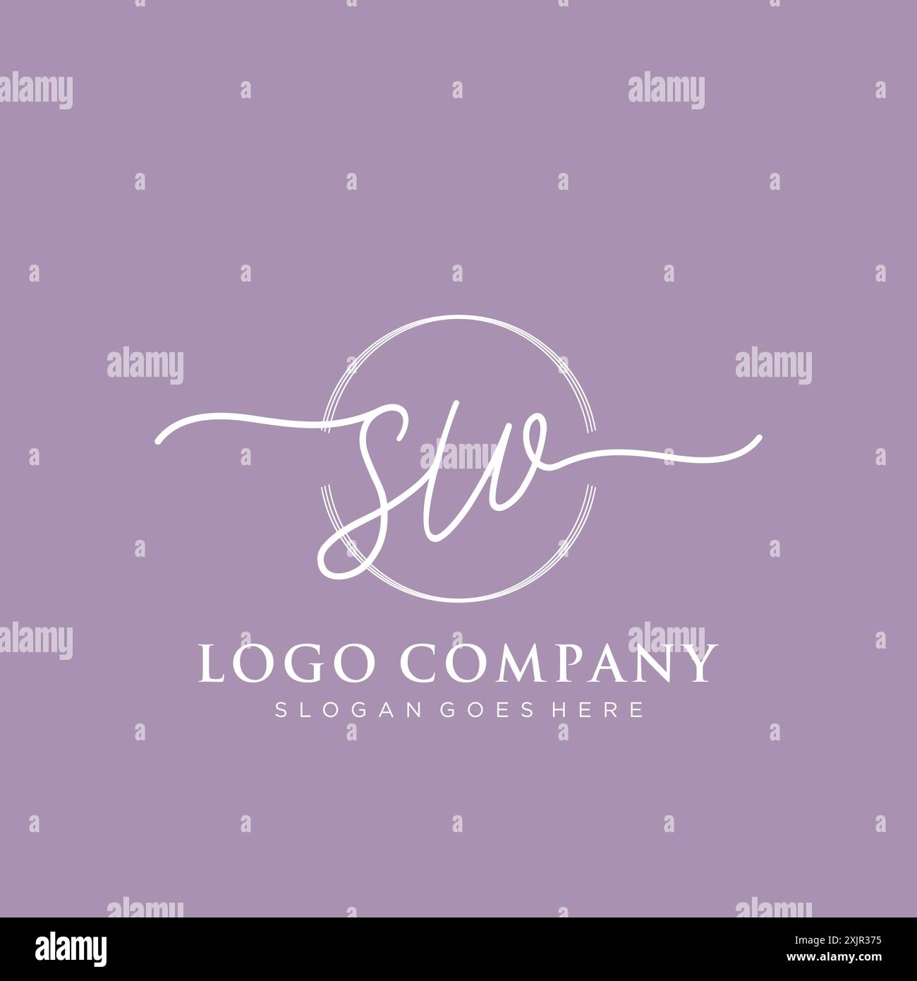 SW Initial handwriting with brush circle logo Stock Vector Image & Art - Alamy