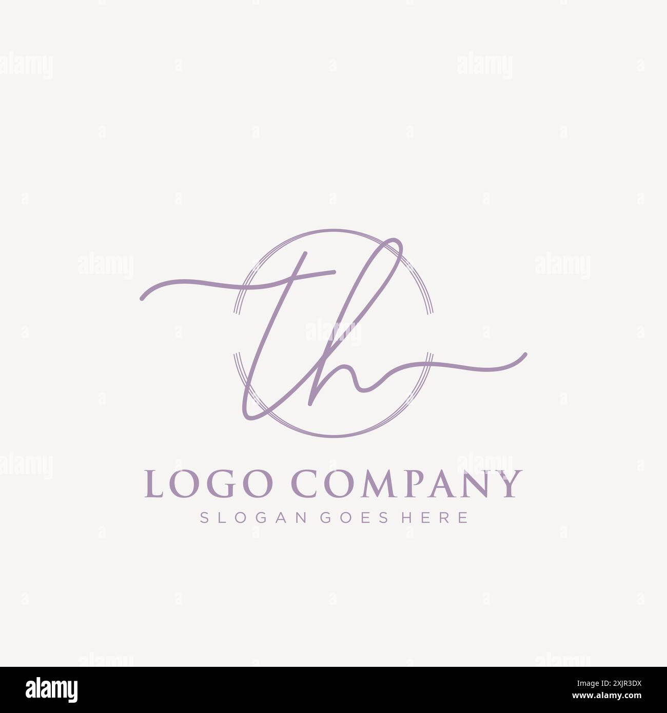 TH Initial handwriting with brush circle logo Stock Vector Image & Art ...