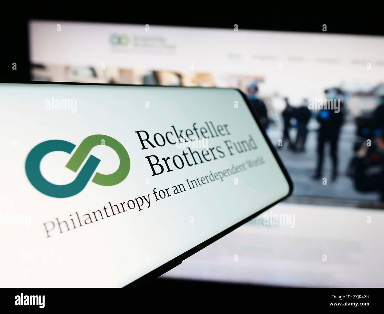 Stuttgart, Germany, 12-29-2023: Mobile phone with logo of American ...