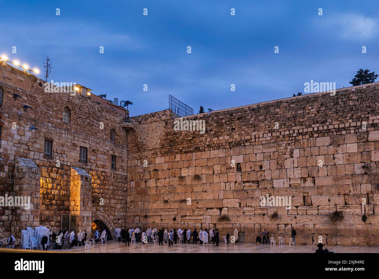 The Western Wailing Wall of Ancient Temple Jerusalem Israel. Built in ...