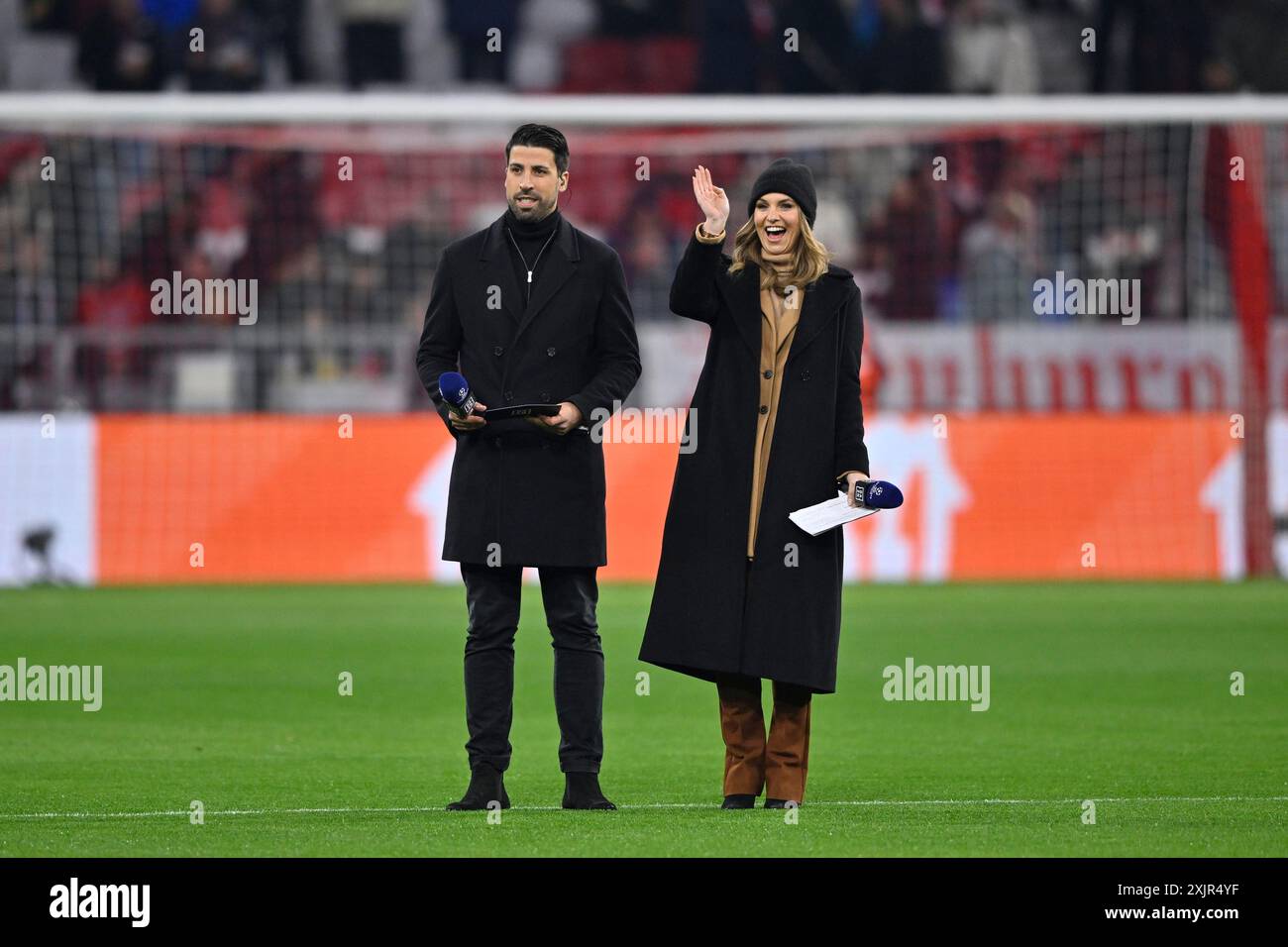 TV pundit Sami Khedira, sports presenter, presenter Laura Wontorra ...