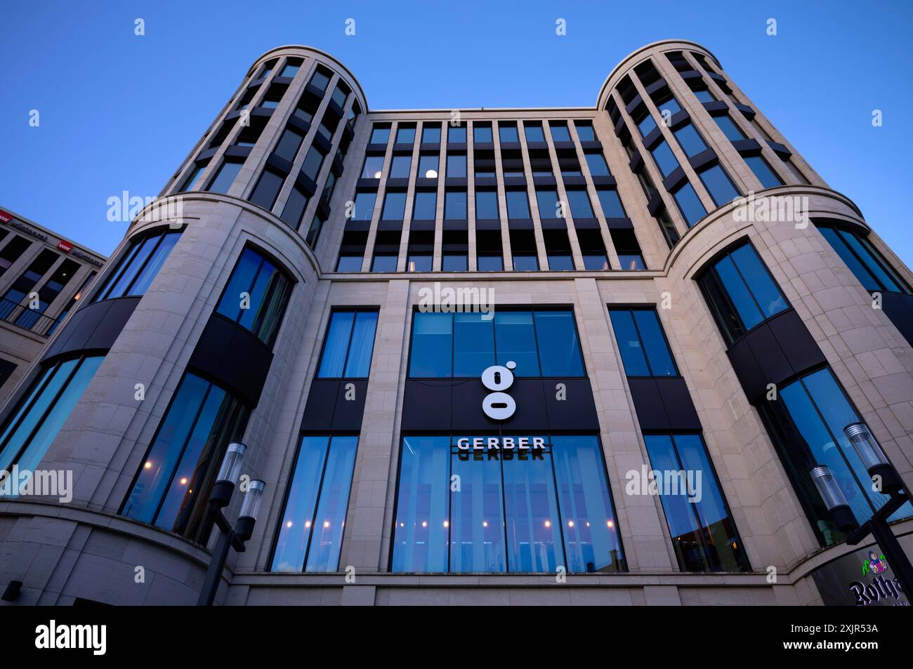 Exterior view of Das Gerber shopping centre, Logo, Stuttgart, Baden-Wuerttemberg, Germany Stock ...