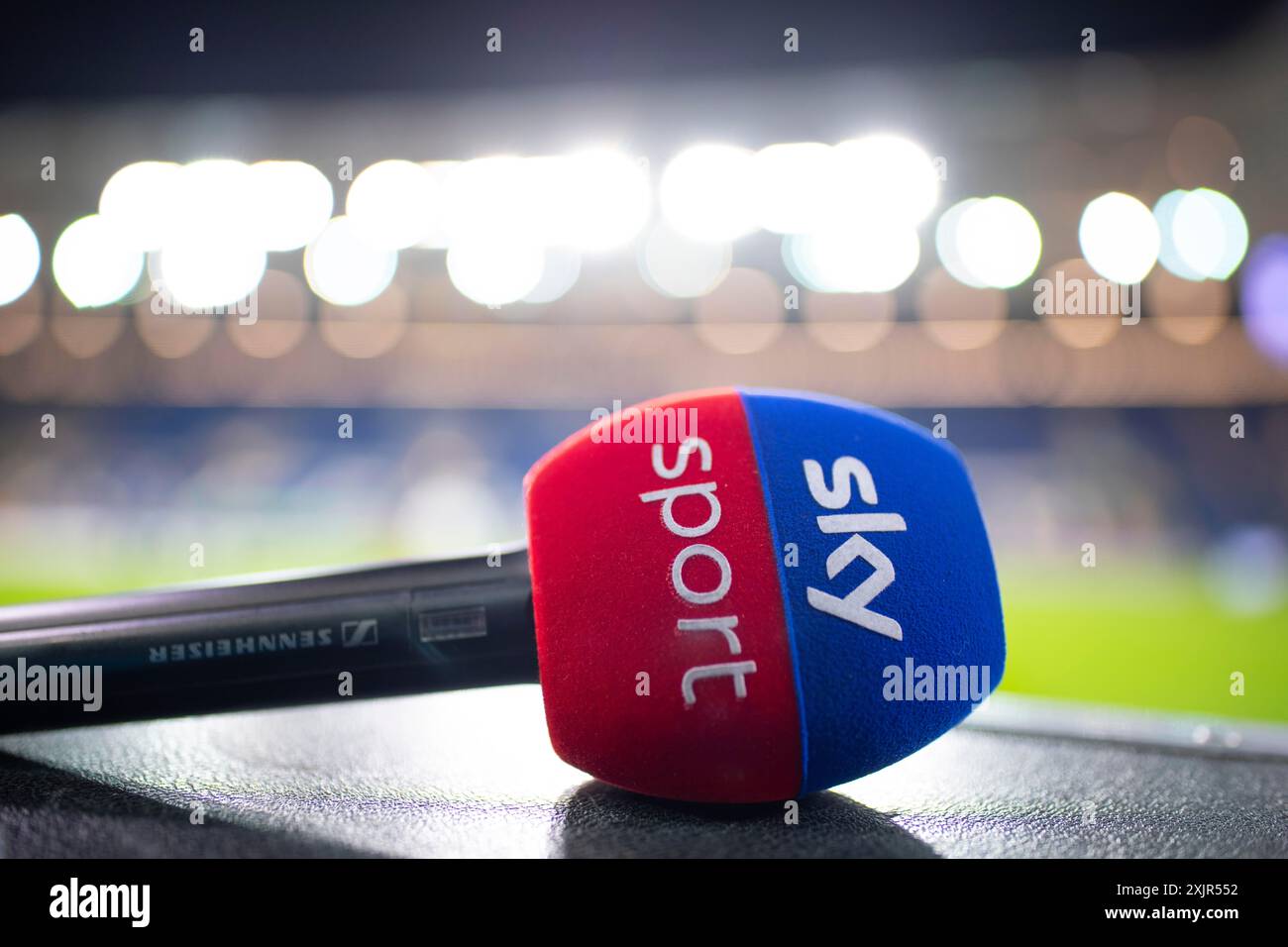 SKY microphone, microphone, logo, stadium interior, floodlight, PreZero ...