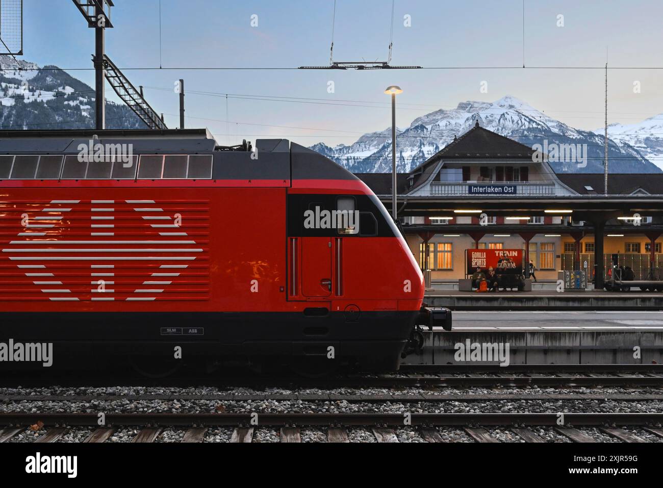 Railcar SBB Interlaken Ost station, Switzerland Stock Photo - Alamy