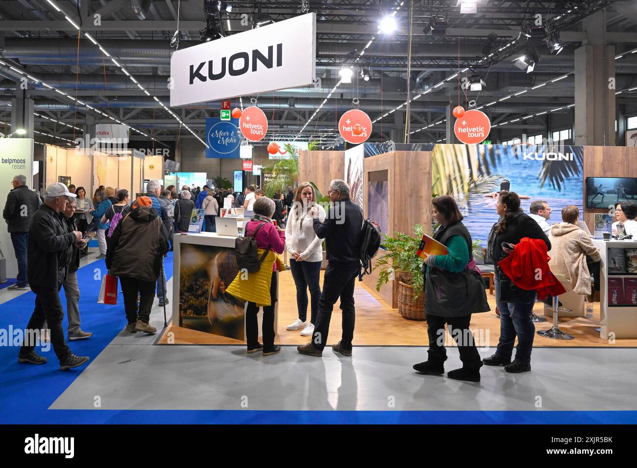 Kuoni Travel exhibition stand Stock Photo - Alamy