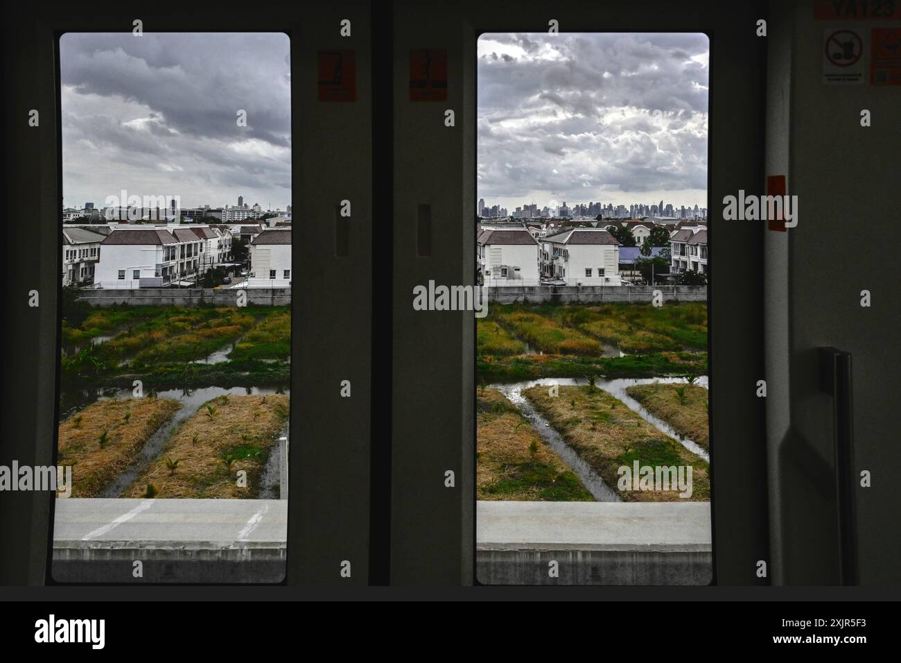 MRT Skytrain door with window, Bangkok, Thailand Stock Photo - Alamy