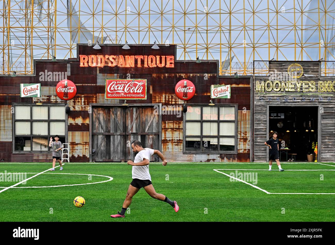 Football pitch Recreational footballers Stock Photo - Alamy