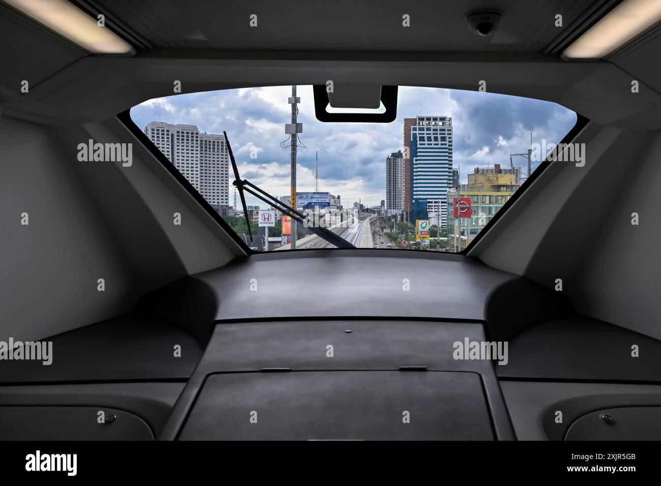 Skytrain MRT window, Bangkok, Thailand Stock Photo - Alamy