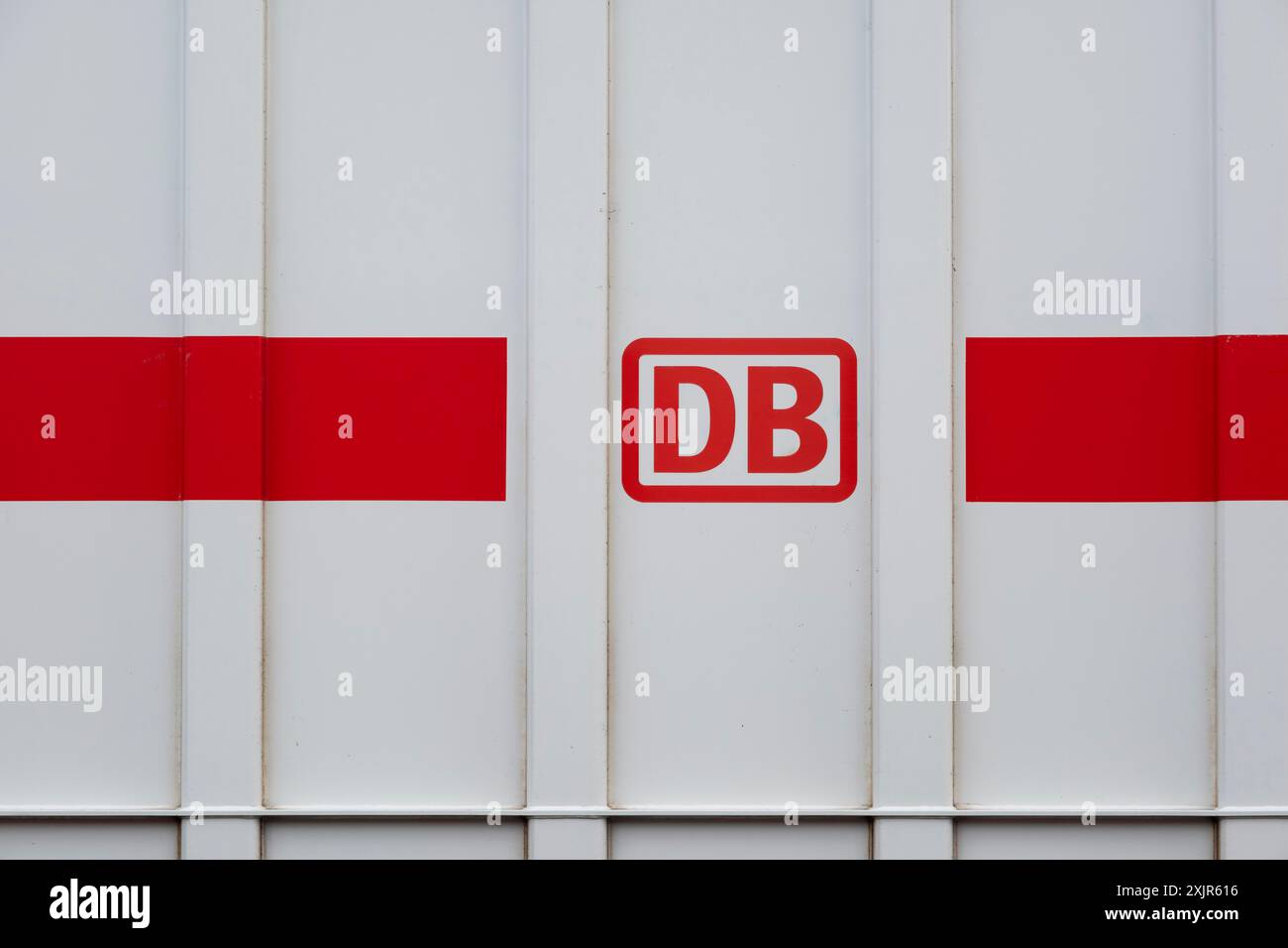 Wall of a wagon with DB lettering and logo, Lower Saxony, Germany Stock ...