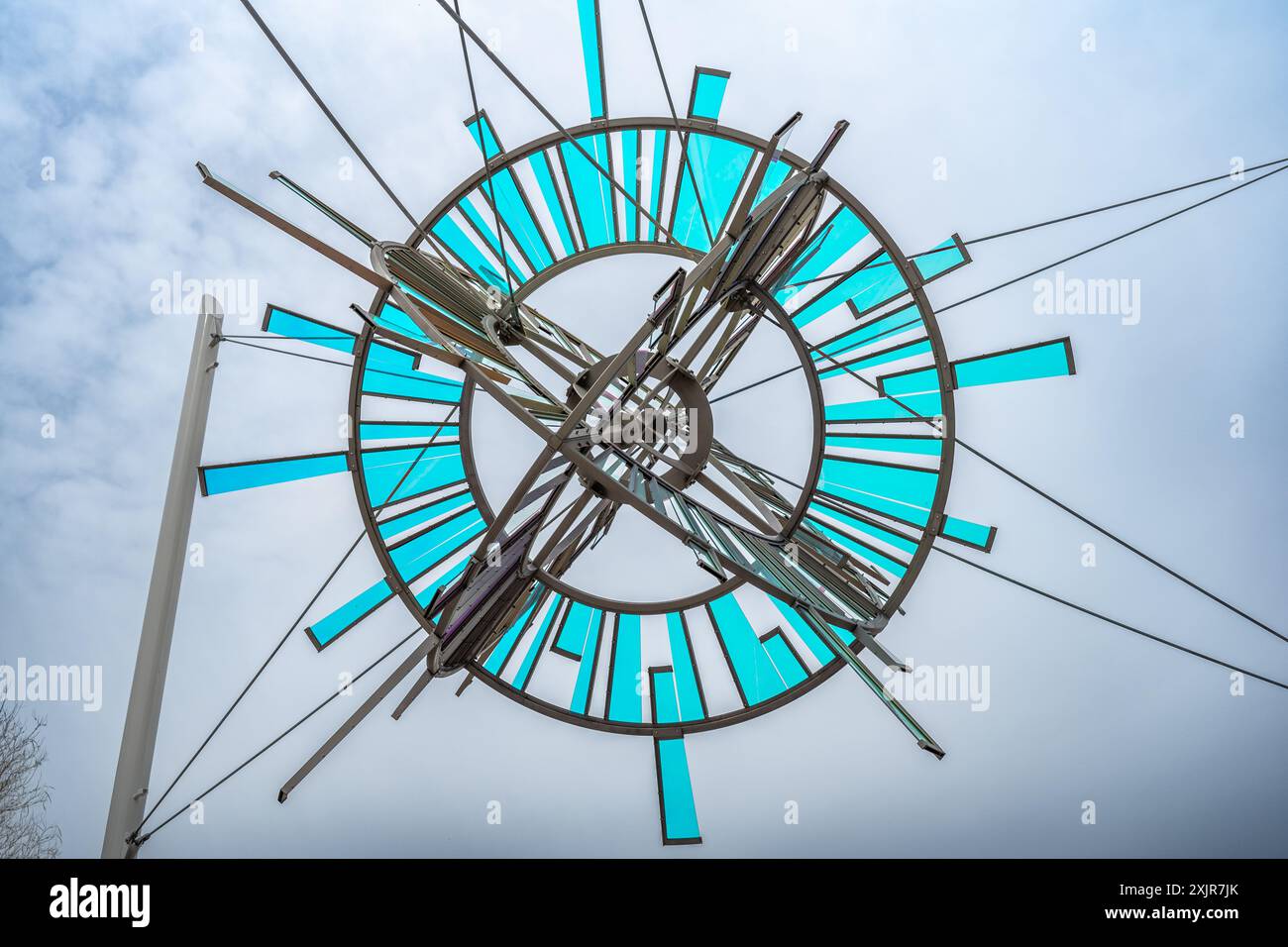 Scottsdale, Arizona, USA - 3.23.2024: Sunburst sculpture of stainless ...