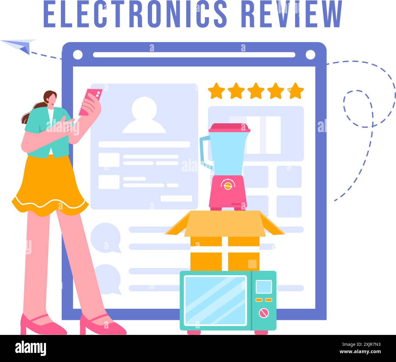Electronics Review Vector Illustration with Customer Ratings on Quality ...