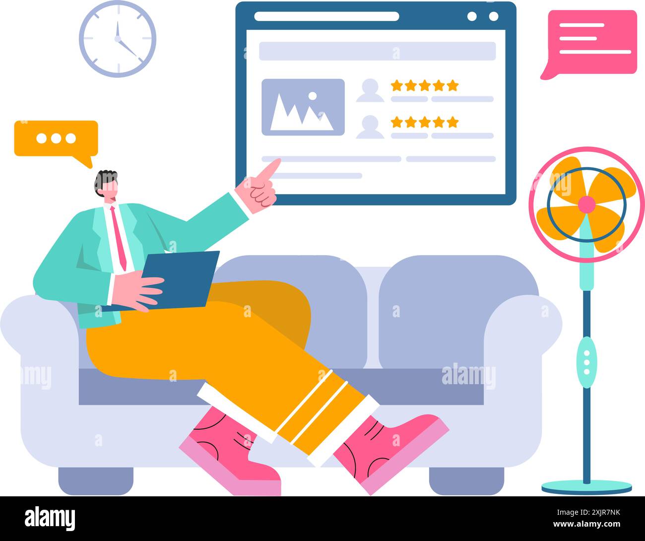 Electronics Review Vector Illustration with Customer Ratings on Quality ...