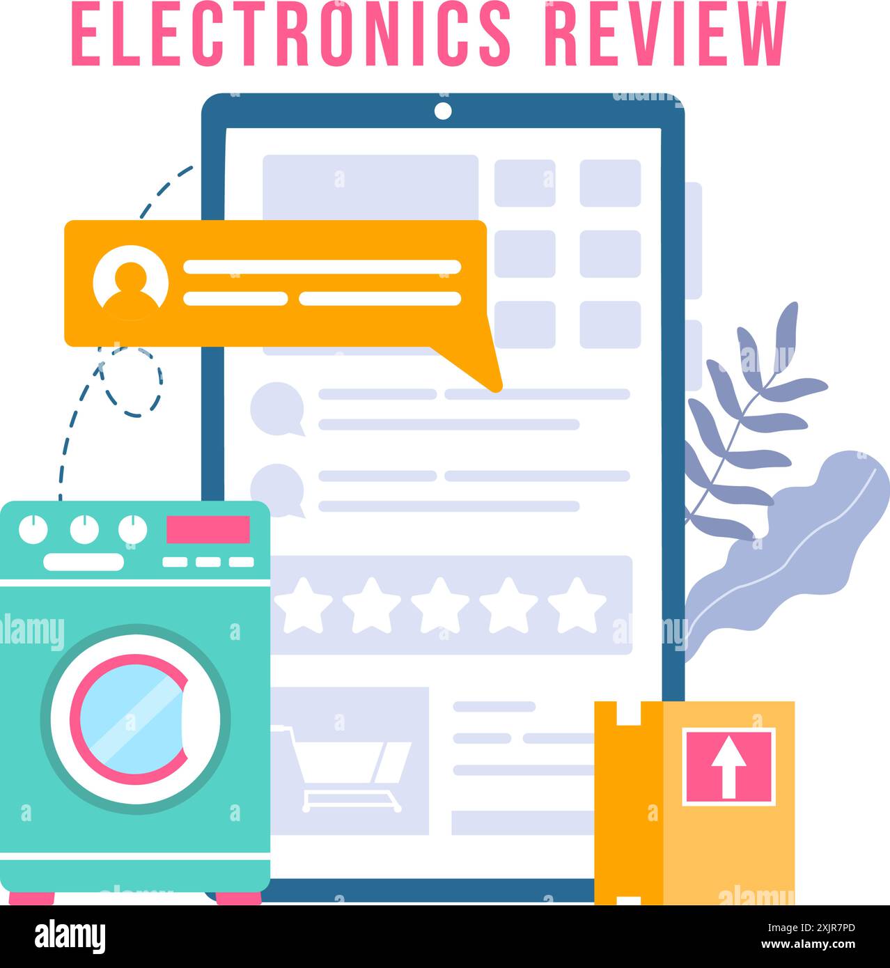 Electronics Review Vector Illustration with Customer Ratings on Quality ...