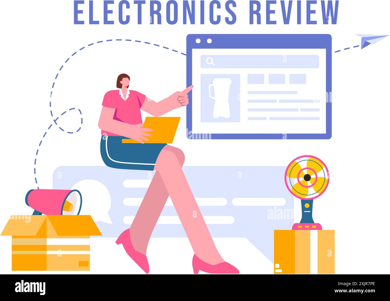 Electronics Review Vector Illustration with Customer Ratings on Quality of Service or ...