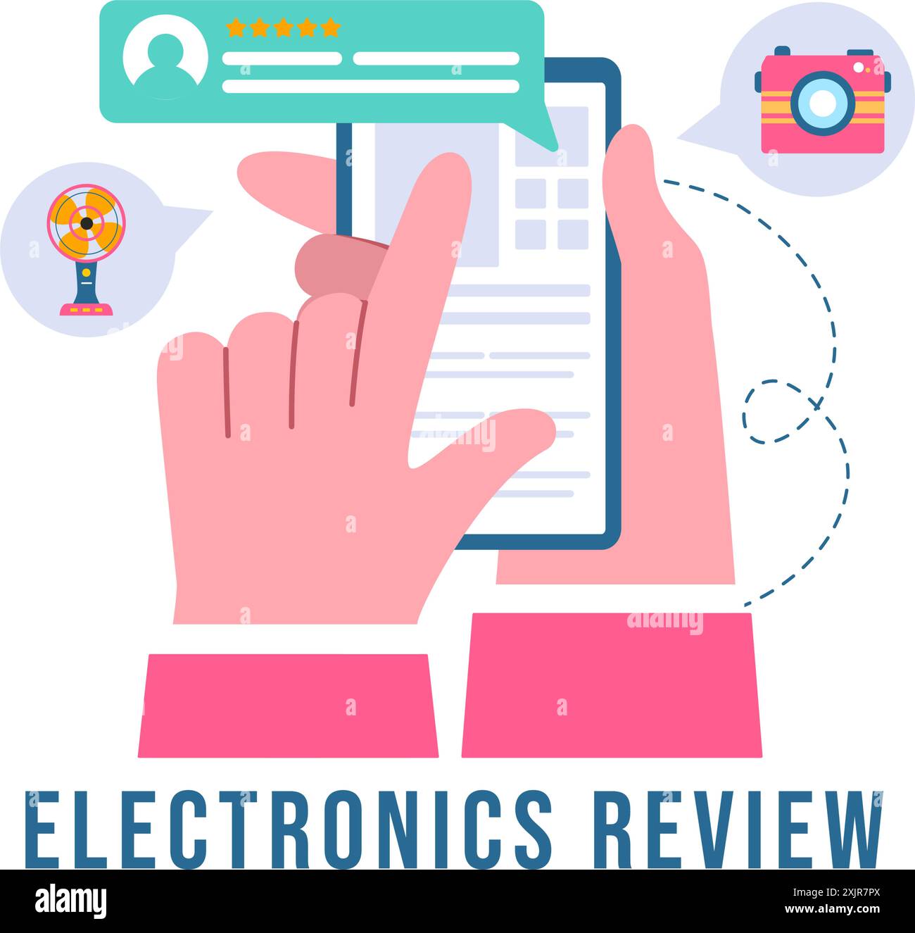 Electronics Review Vector Illustration with Customer Ratings on Quality ...