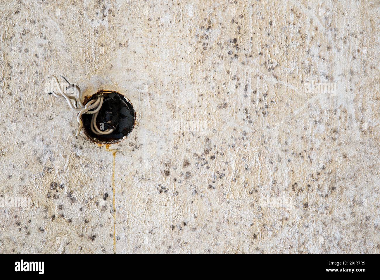 Electrical Wires Sticking Out From Broken Electrical Socket Hole On ...