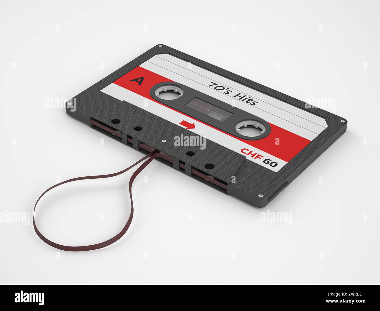 Cassette tape 70's hits on a white background. 3d illustration Stock ...