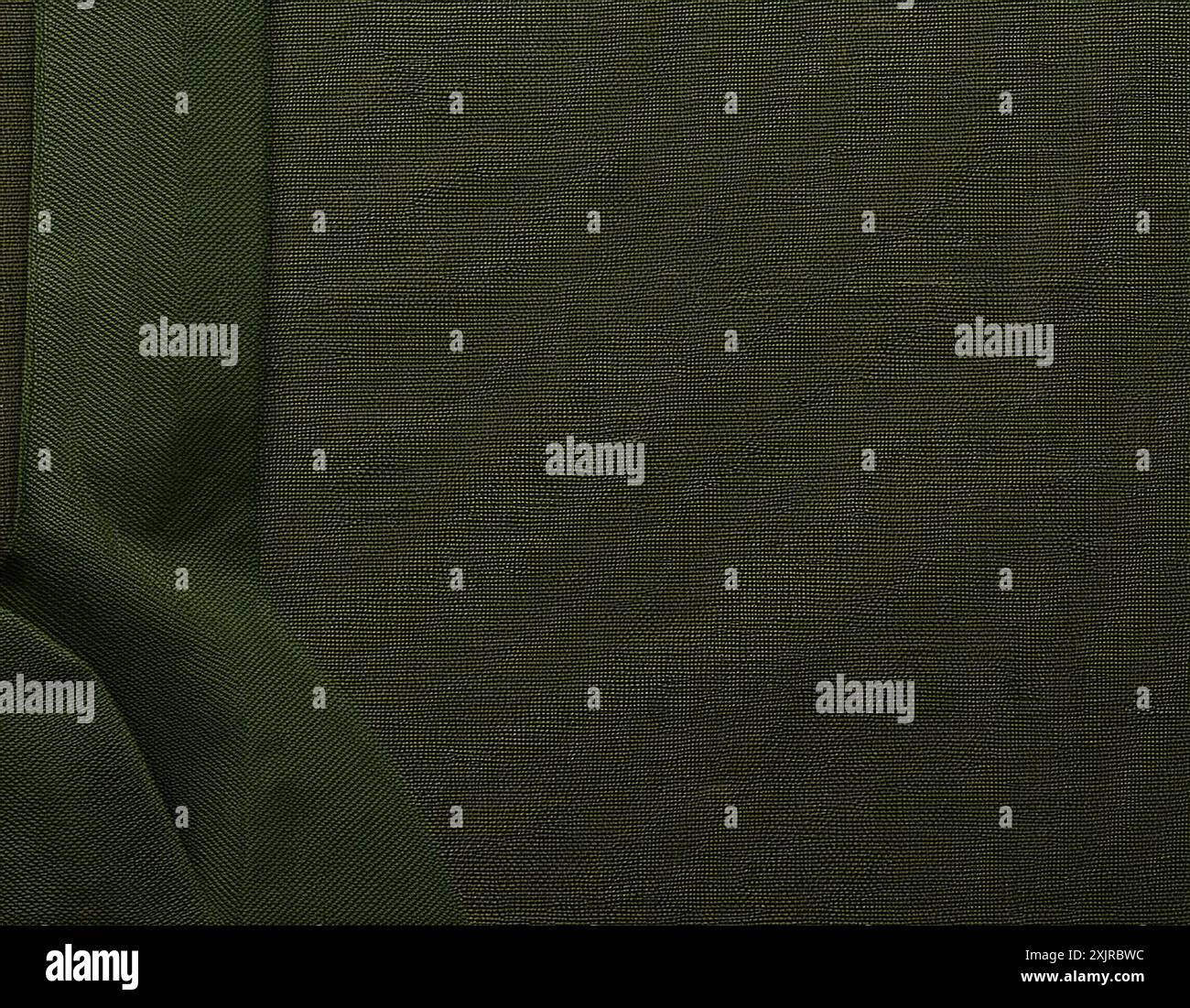 Deep Olive Green Linen Fabric Texture with a Textured, Natural Weave ...