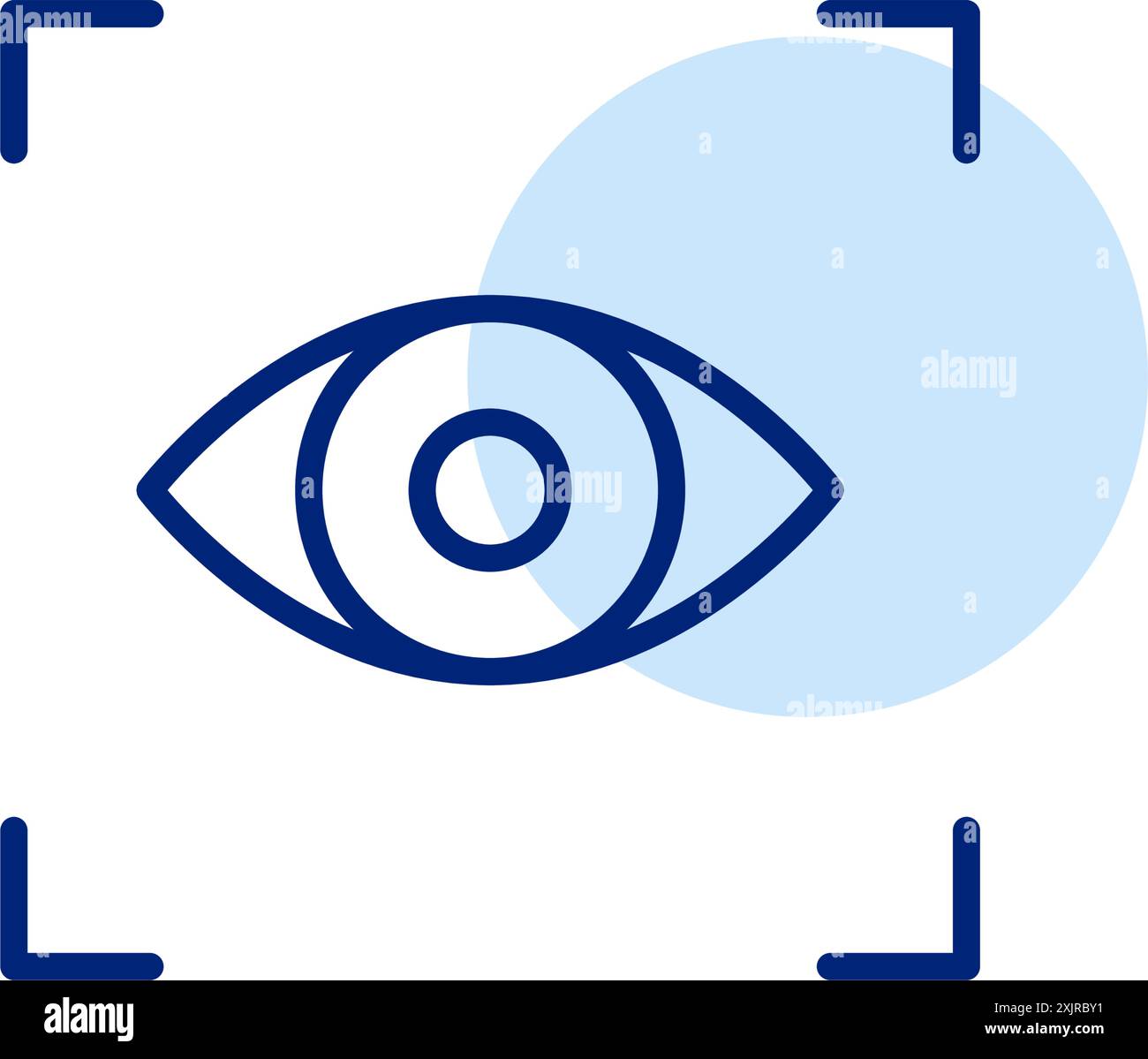 Eye Scanning Visual Recognition And Biometric Identification Pixel Perfect Editable Stroke